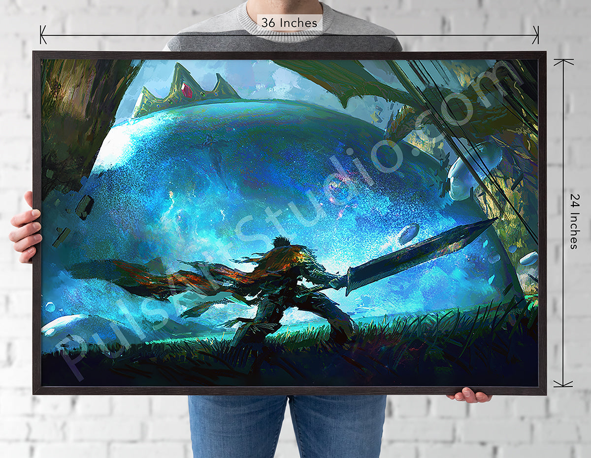 King Slime from Terraria | XL Vinyl Canvas – PulsArt Studio