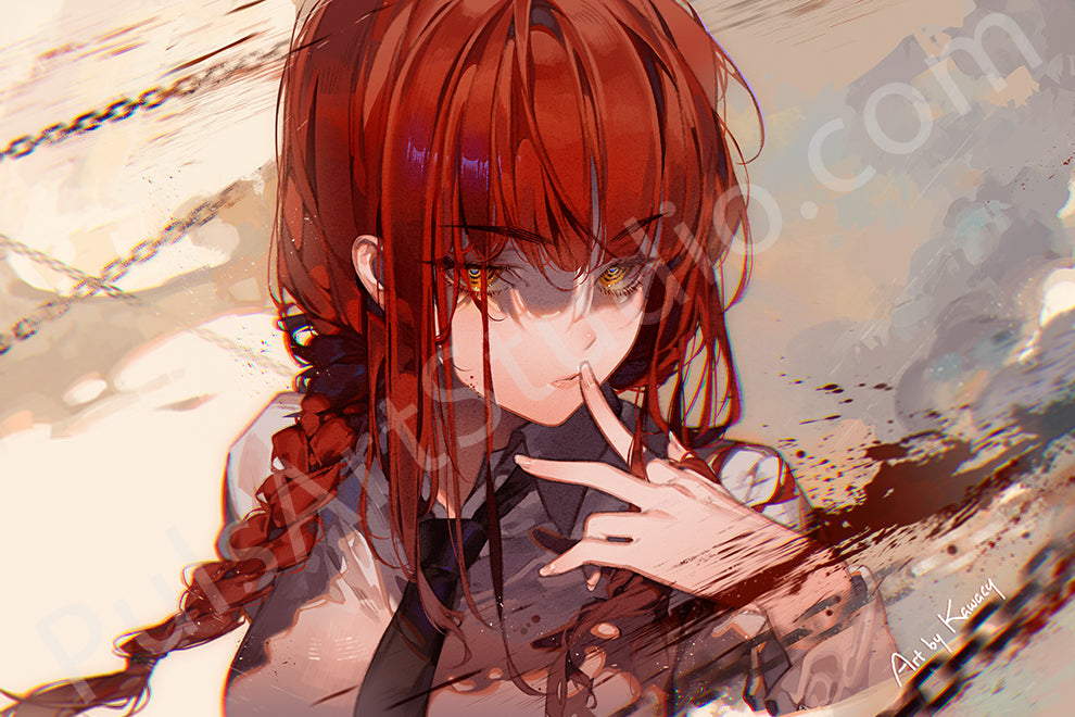 Large Makima Poster from Chainsaw Man, art by Kawacy – PulsArt Studio