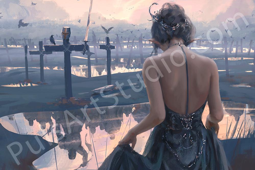 Large Poster of Princess Yan/"Battlefield" from Ghostblade by WLOP ...