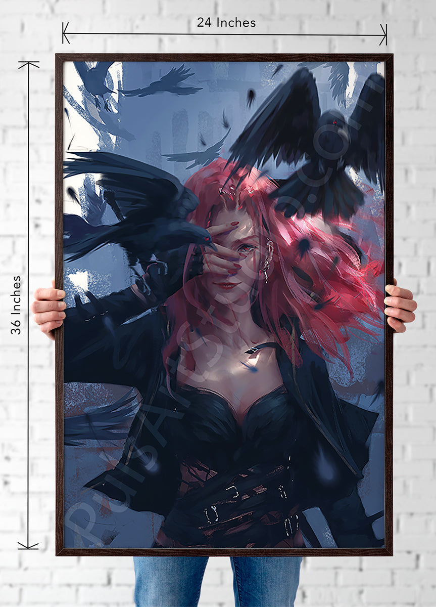 XL Vinyl Canvas | Lenia | "Crow" from Ghostblade | Art by WLOP ...