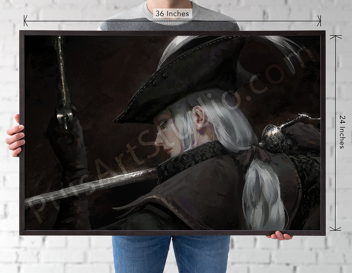 XL Vinyl Canvas | Lady Maria from Bloodborne | Art by WLOP – PulsArt Studio