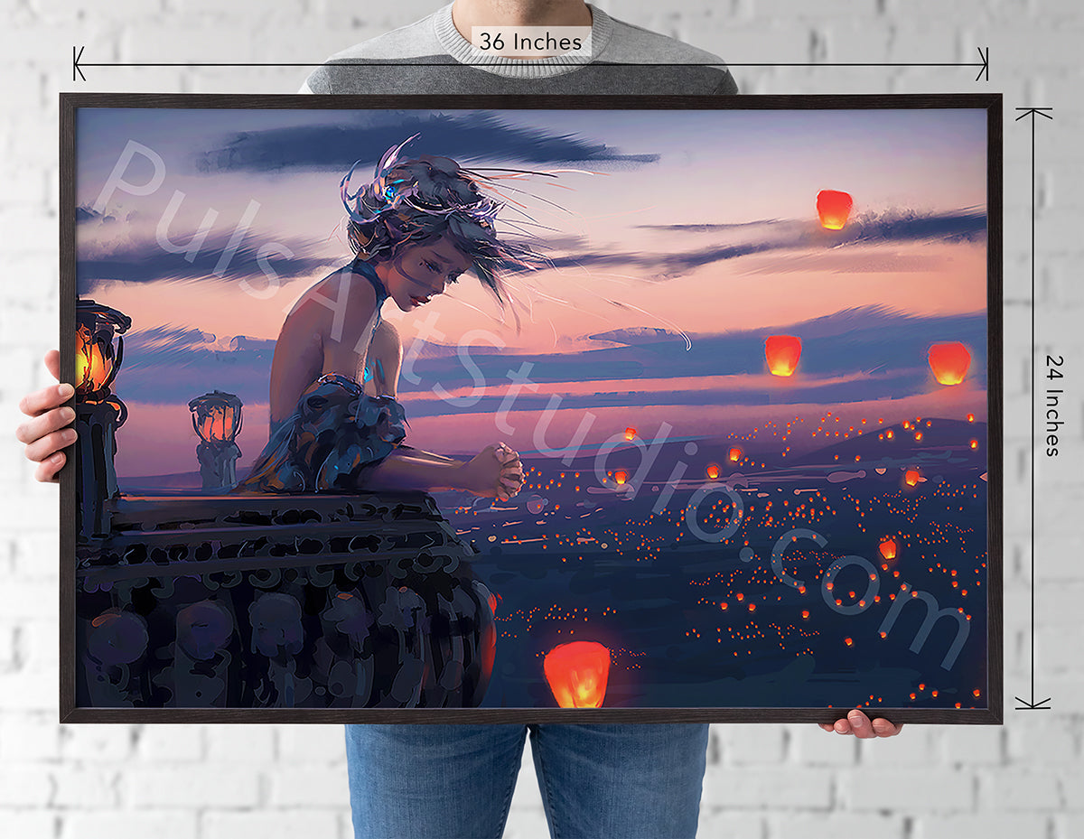 XL Vinyl Canvas | Princess Yan | "Sky Lanterns" from Ghostblade | Art ...