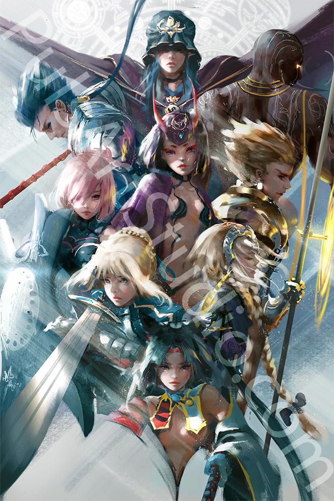 Large Poster of Servants from Fate Grand Order by WLOP – PulsArt Studio