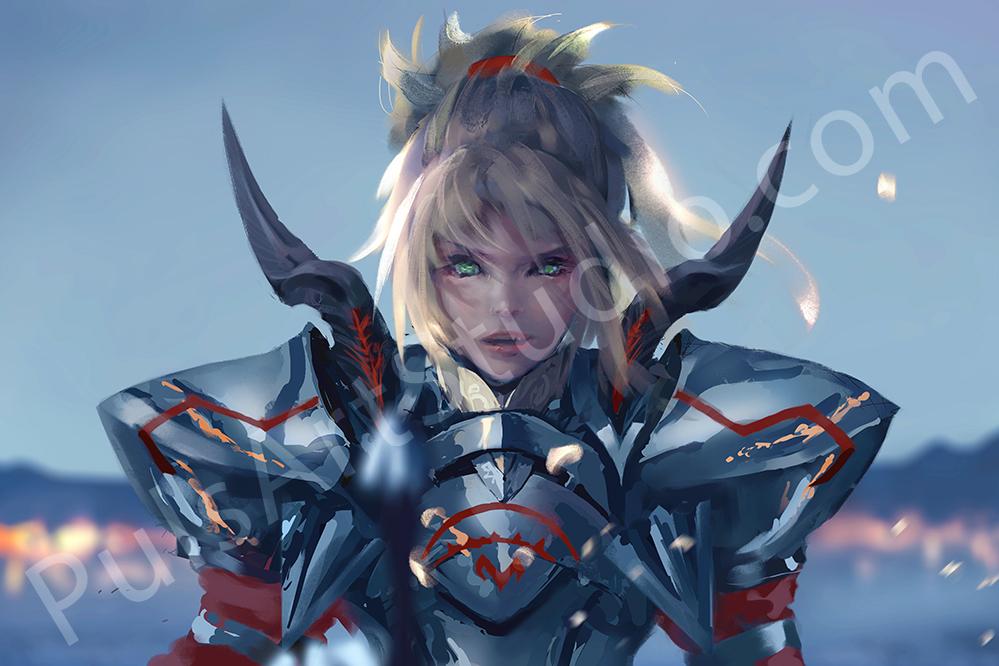 Large Mordred Poster from Fate, art by WLOP – PulsArt Studio