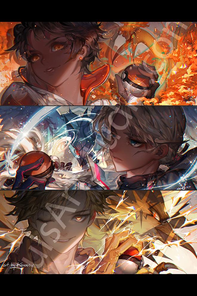 Large Pokemon Go Team Leaders Poster, art by Kawacy – PulsArt Studio