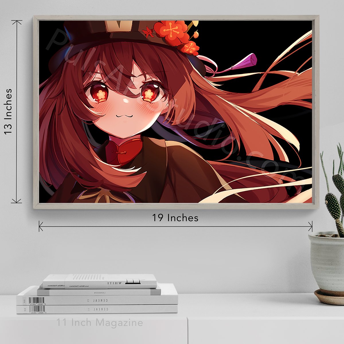 Large Hu Tao Poster from Genshin Impact, art by Nahaki – PulsArt Studio