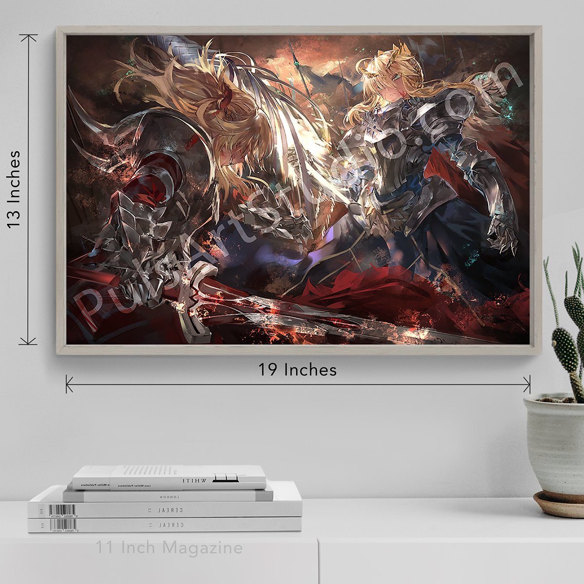 Large Saber (Lancer) vs Mordred Poster from Fate, art by Azomo ...