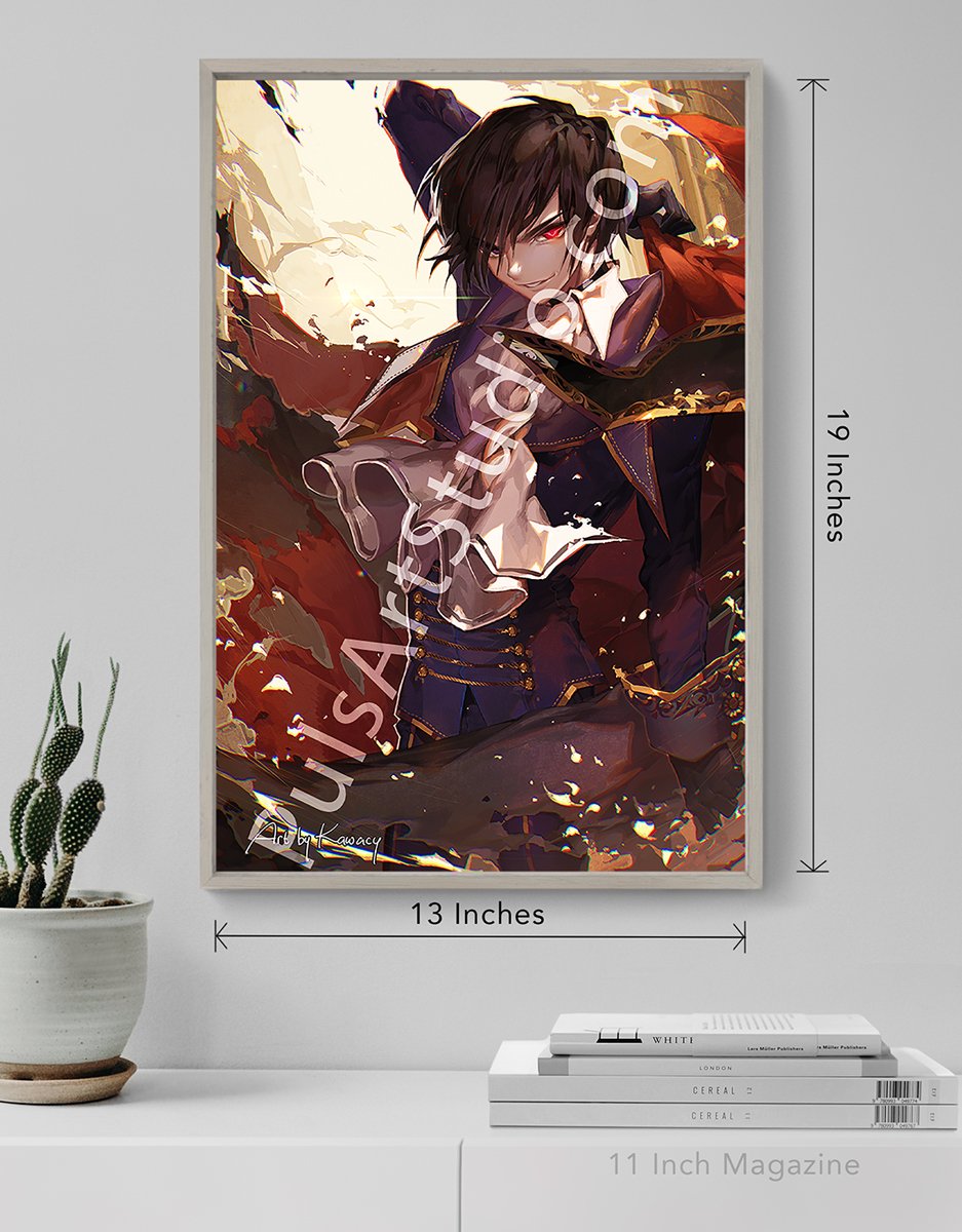 Large Lelouch Poster from Code Geass, art by Kawacy – PulsArt Studio