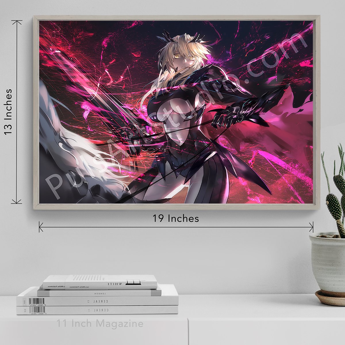Large Saber Alter (Lancer) Poster from Fate, art by Azomo – PulsArt Studio