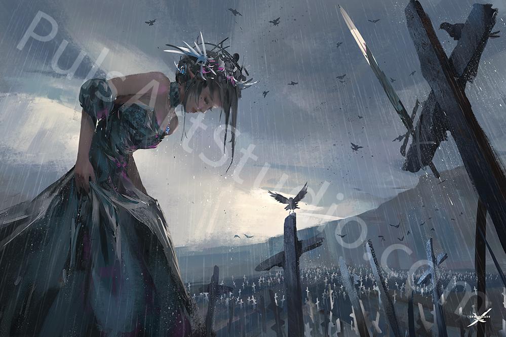 Large Poster of Princess/"Solemn Vigil" from Ghostblade by WLOP ...